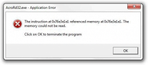 The Instruction At 0x76e3e1e1 Referenced Memory